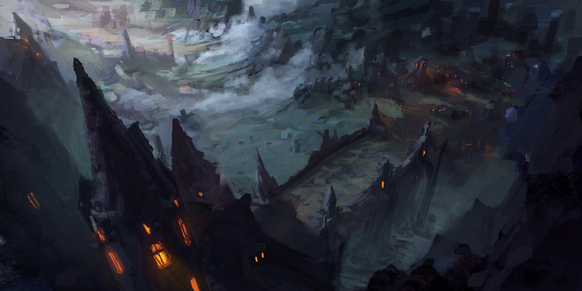 Dark Castle Village - Stunning 4K Ultra HD Landscape Wallpaper by Alex Kuhn