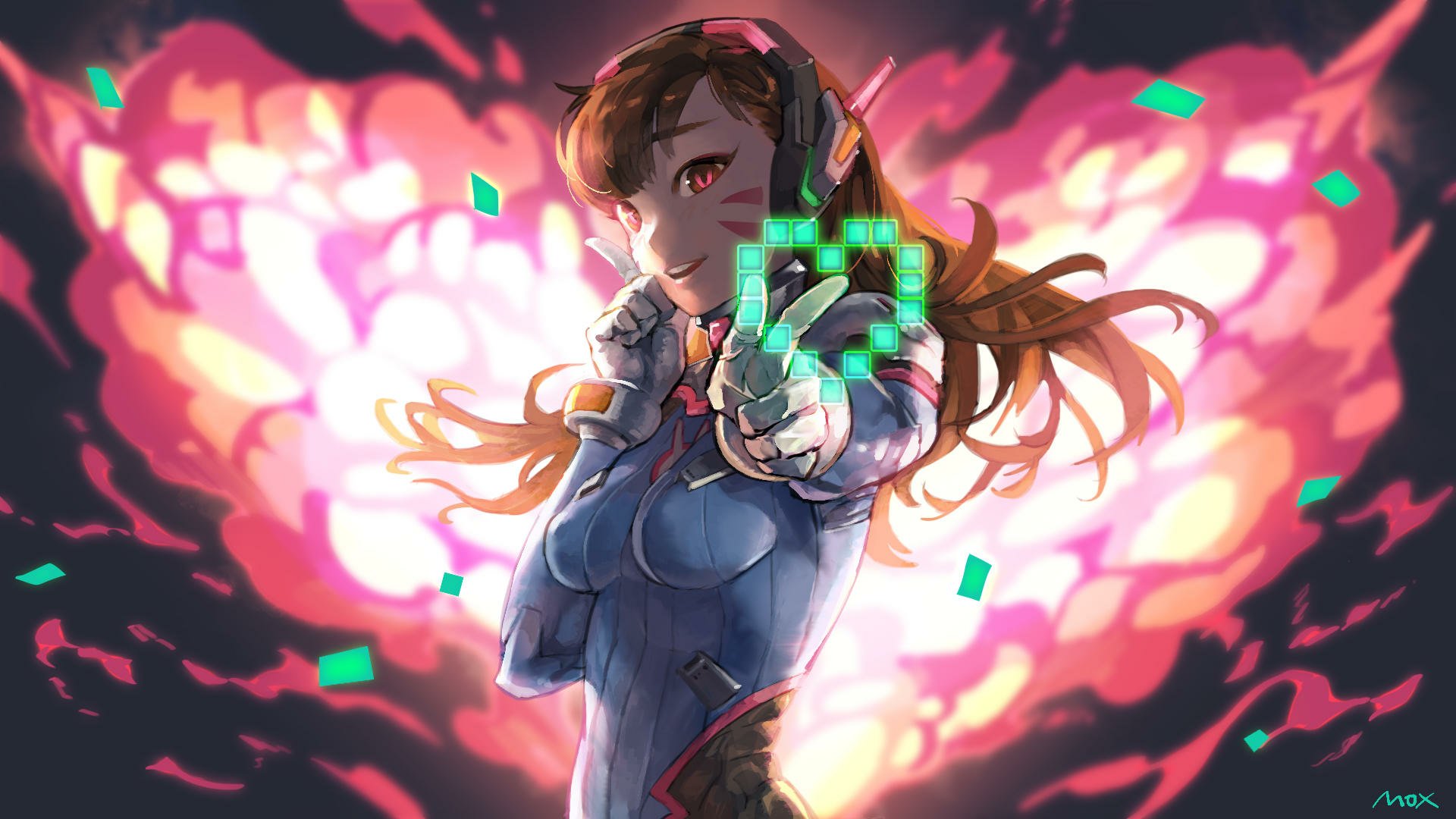 D.Va in Action: Stunning HD Overwatch Video Game Wallpaper