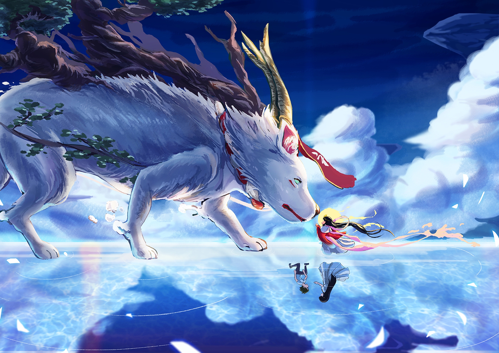 Enchanting Reflection: Original Anime Creature - HD Wallpaper