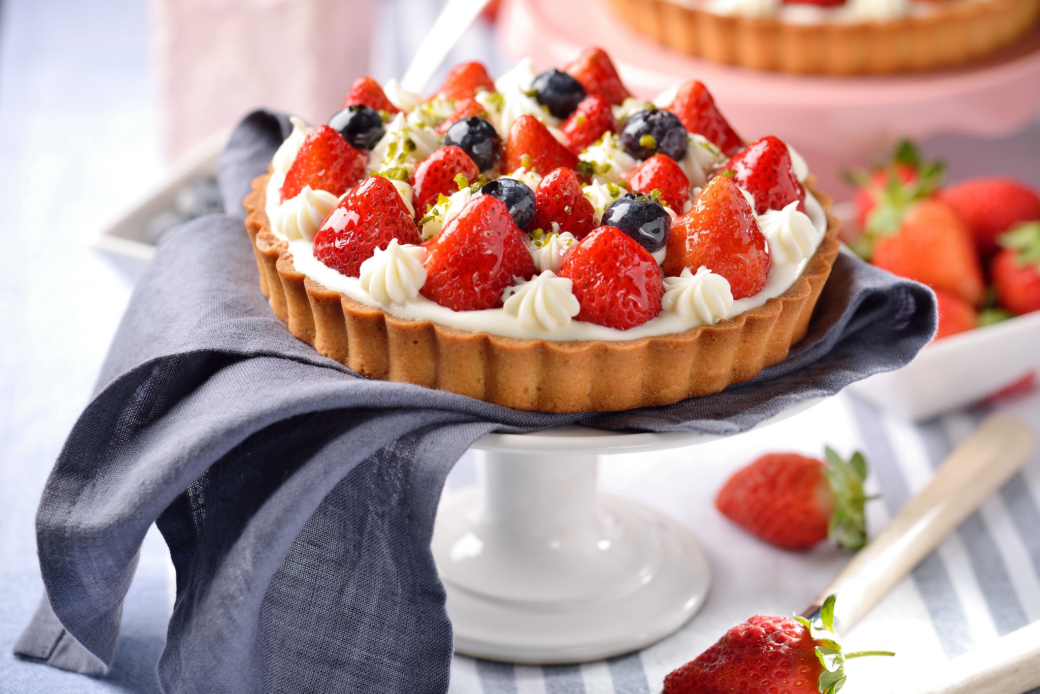 Download Strawberry Berry Fruit Dessert Pastry Still Life Food Cake HD Wallpaper