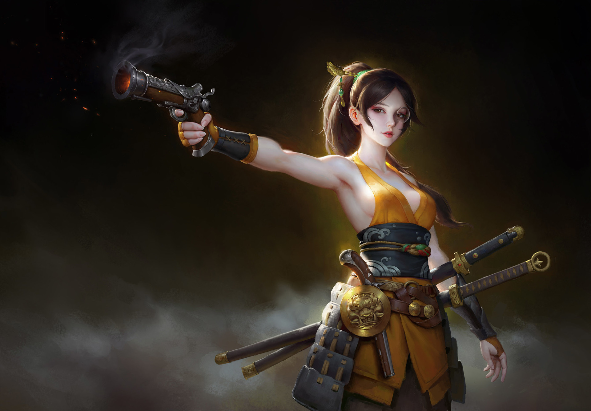 Oriental Warrior Woman HD Wallpaper by Wenfei Ye
