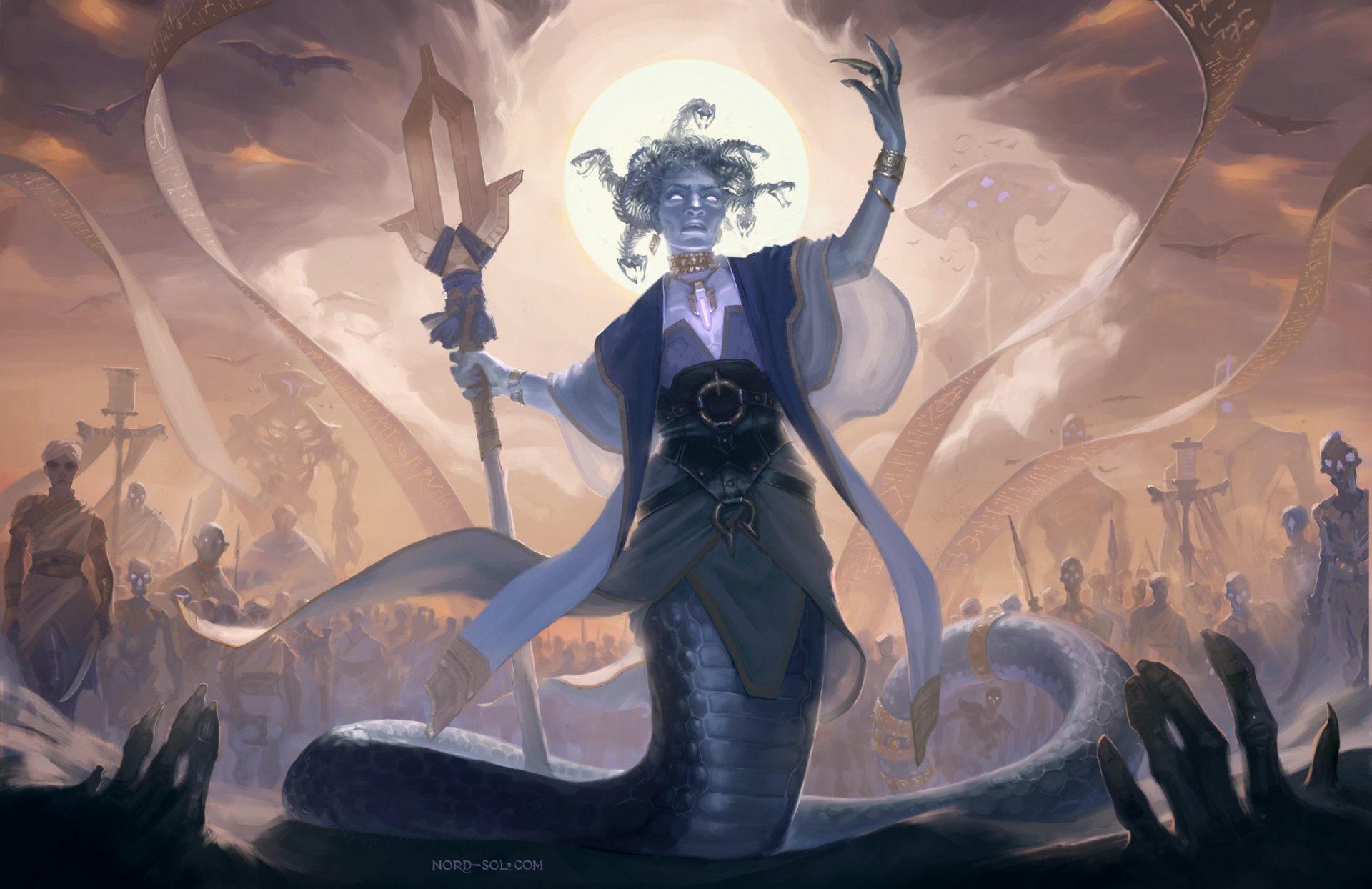 Download Necromancer Medusa Undead Dark Creature HD Wallpaper by Irina ...