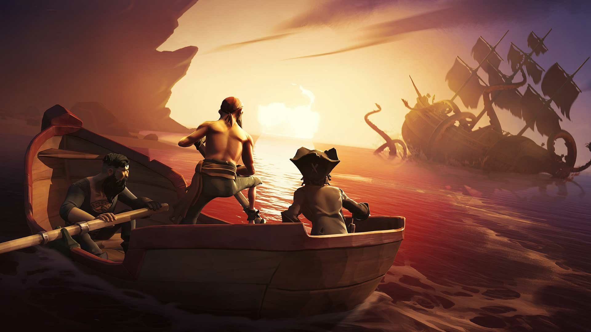 Sea of Thieves Sunset Voyage HD Wallpaper