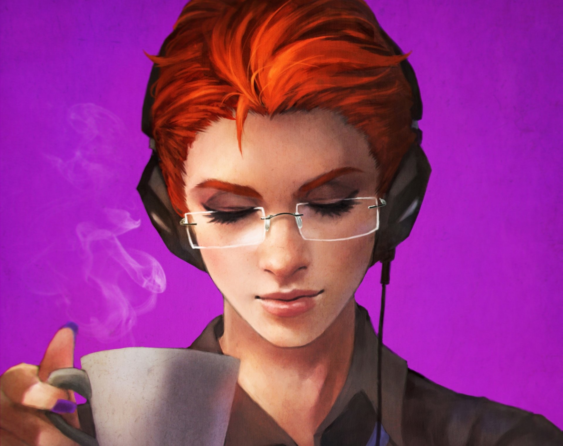 Moira from Overwatch HD Wallpaper – Red-Haired Genius with Glasses and ...