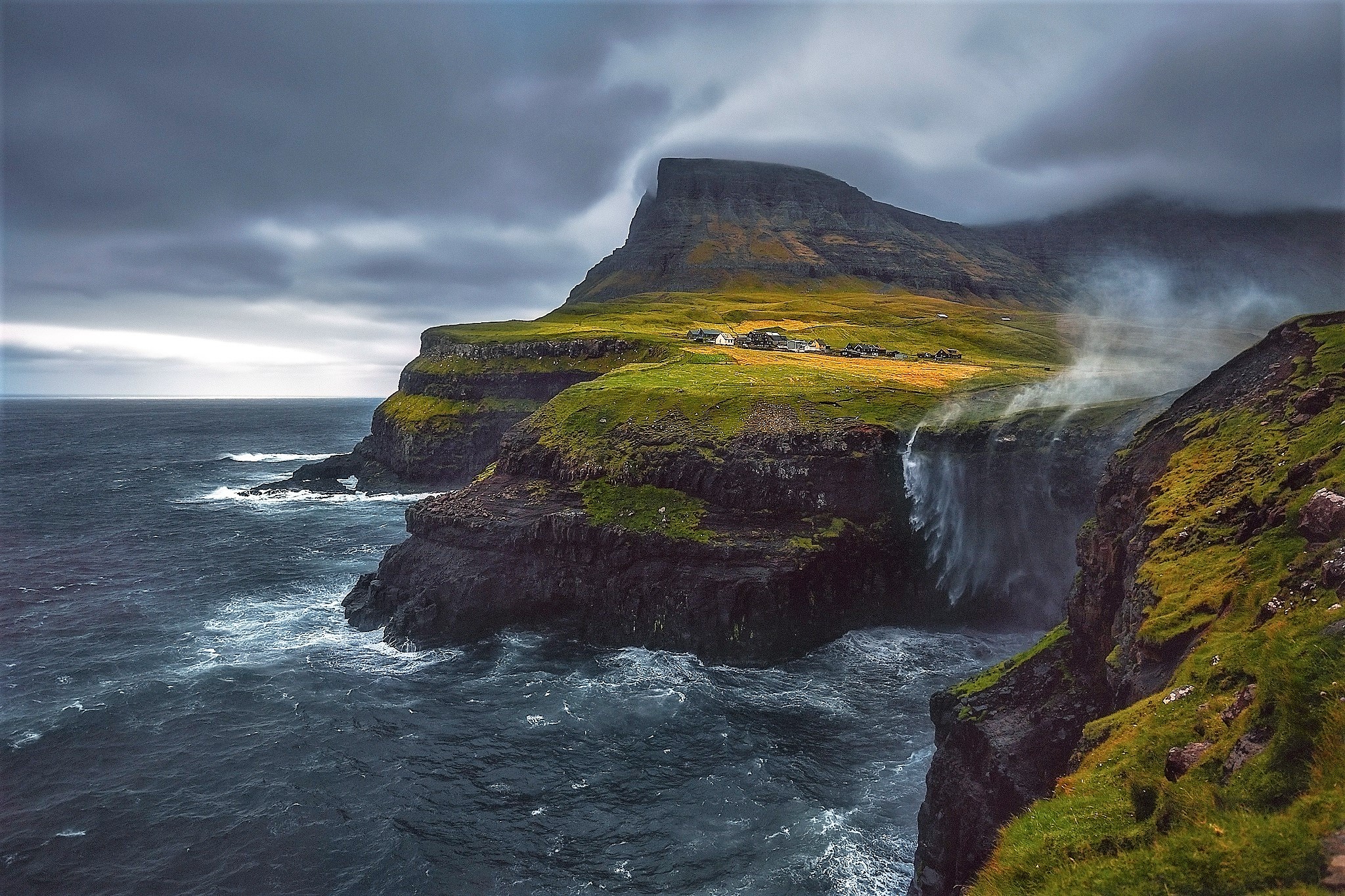 Download Fog Coast Coastline Nature Cliff HD Wallpaper