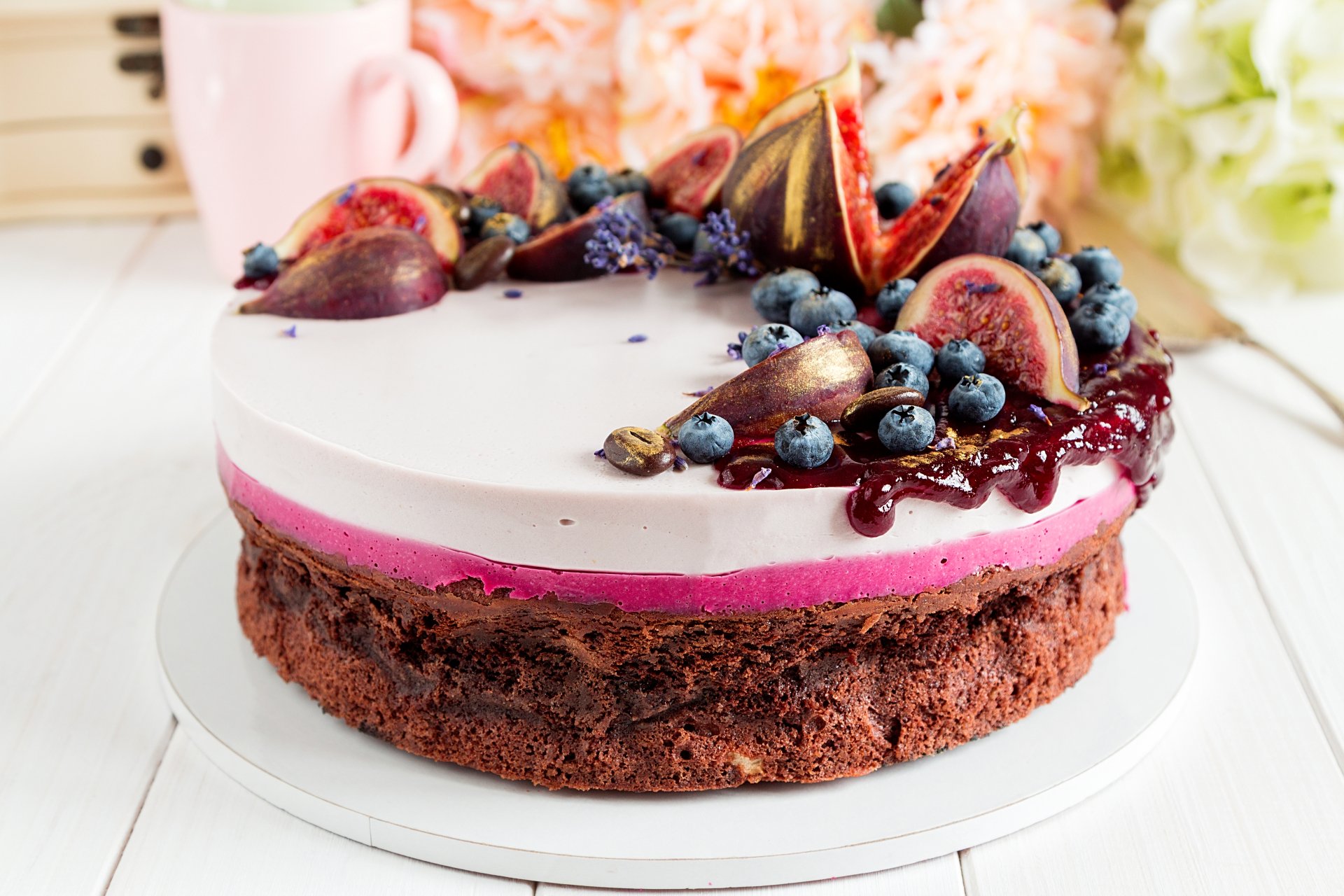 Download Fruit Blueberry Fig Pastry Dessert Food Cake 4k Ultra HD Wallpaper