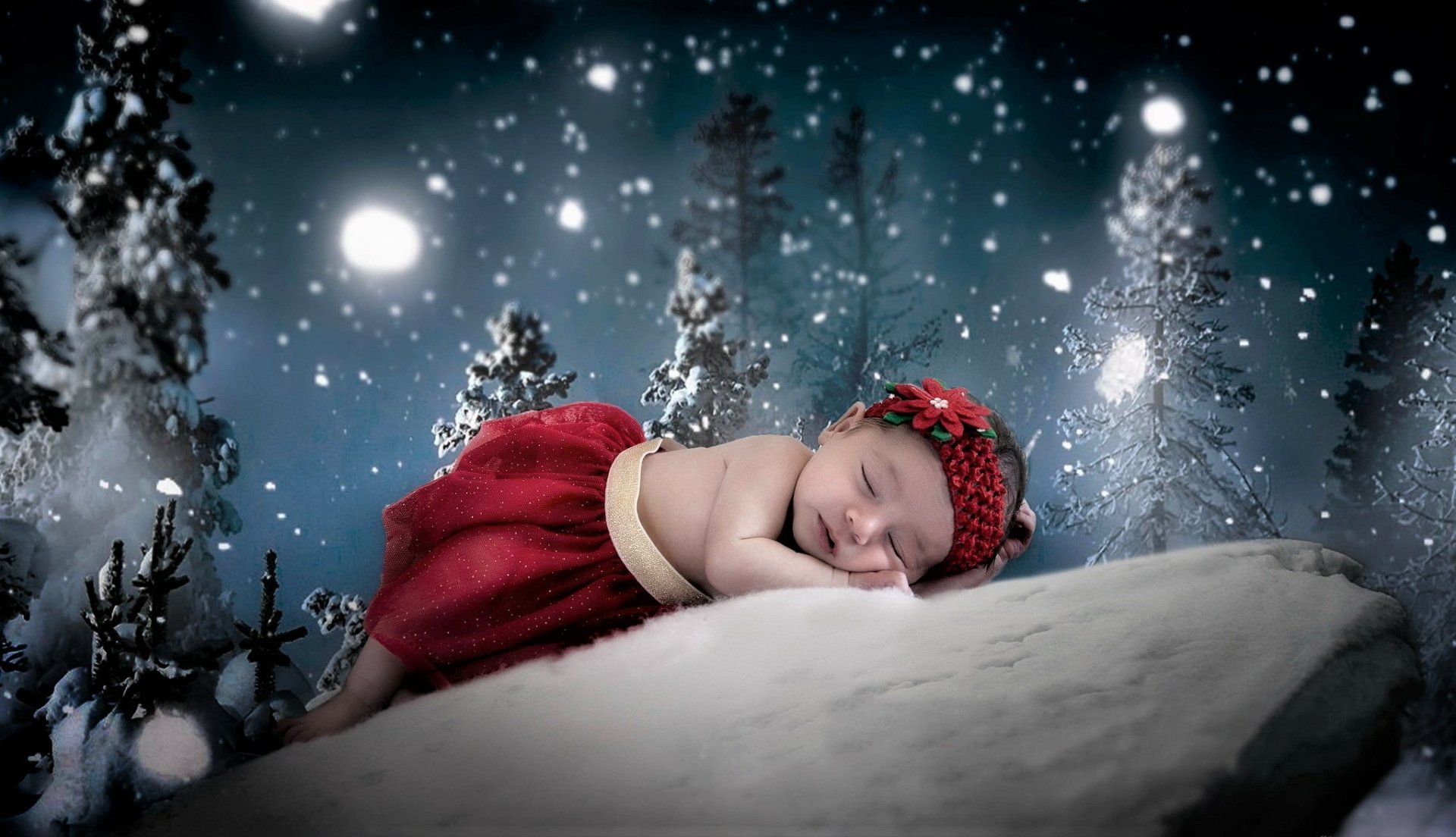 Peaceful Christmas Night: Adorable Baby HD Holiday Wonderland