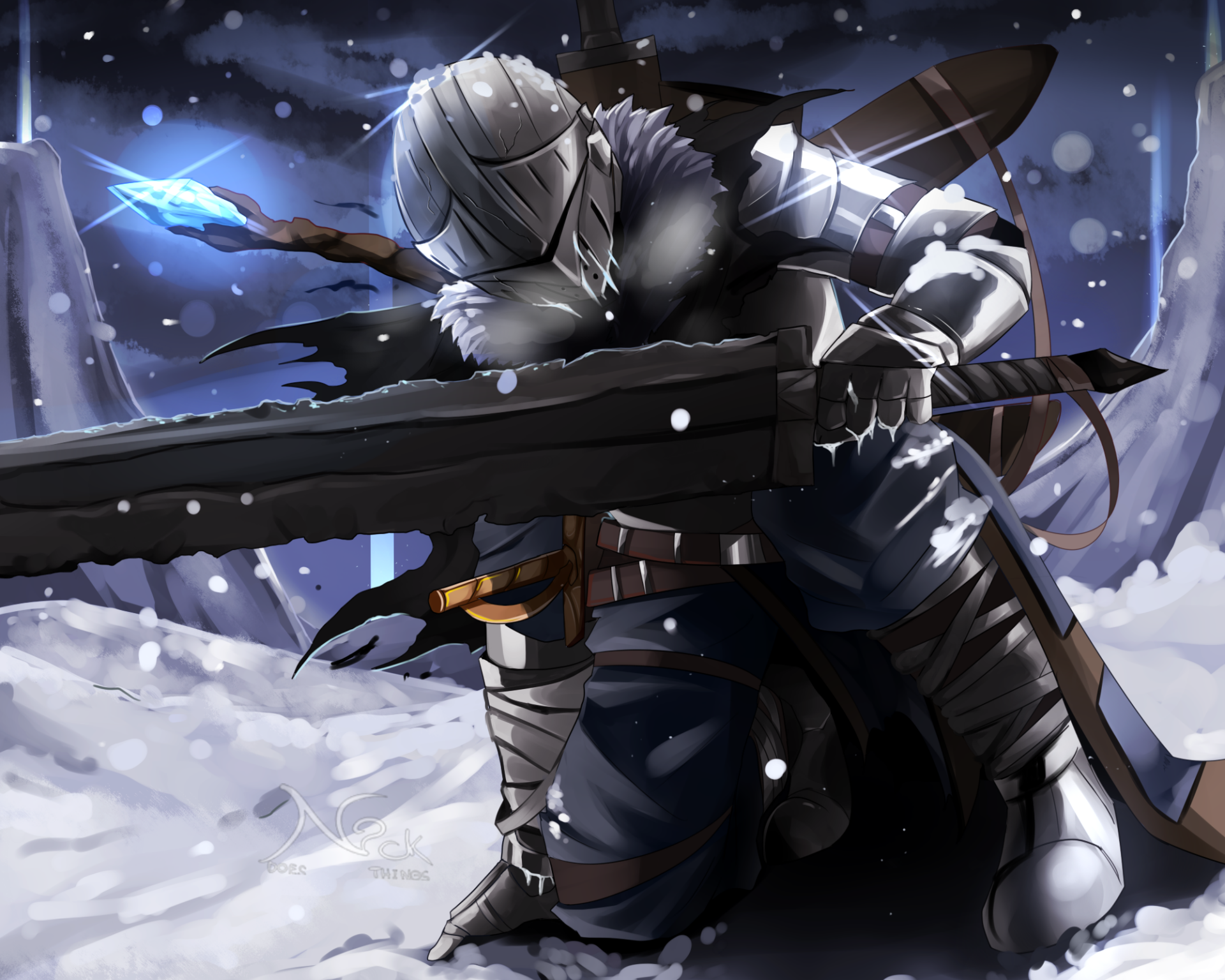 Download Armor Knight Warrior Sword Anime Original HD Wallpaper by ...