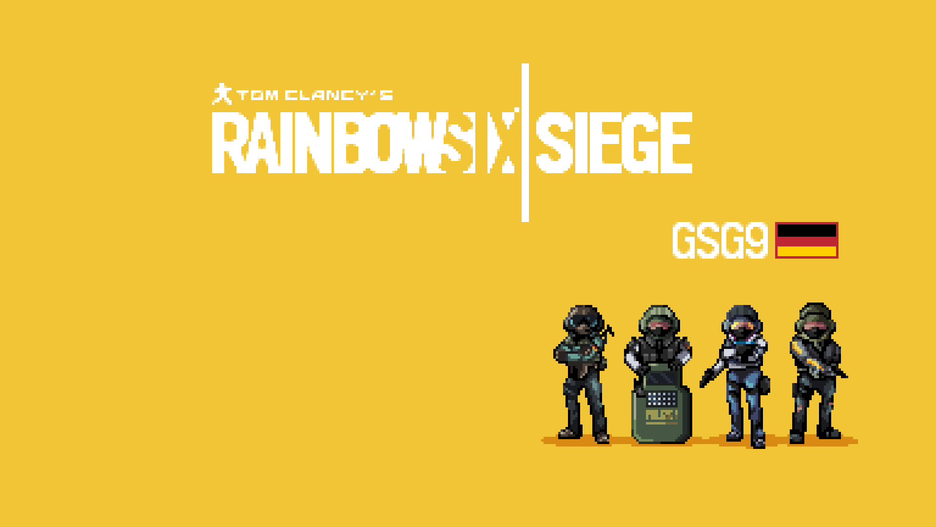 Pixel Art HD Wallpaper: Rainbow Six Siege GSG9 Tactical Squad