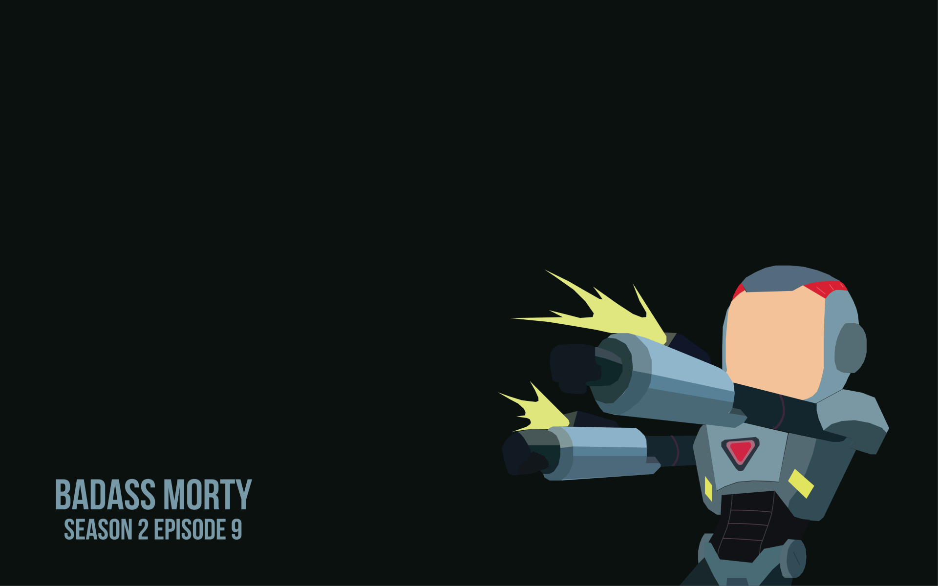 Rick And Morty Minimalist Wallpaper - Badass Morty by Tusik