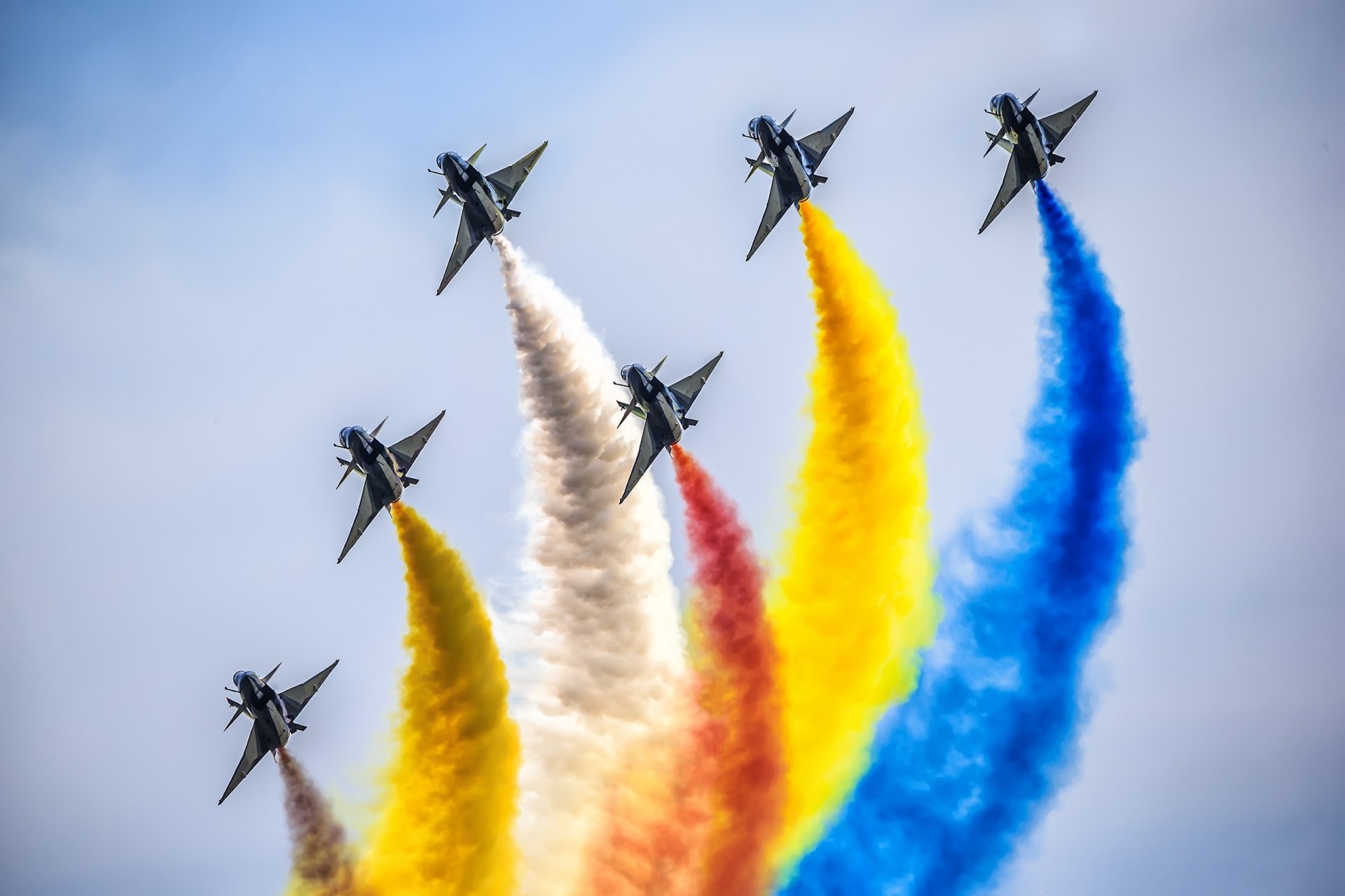 Download Jet Fighter Aircraft Smoke Military Air Show HD Wallpaper