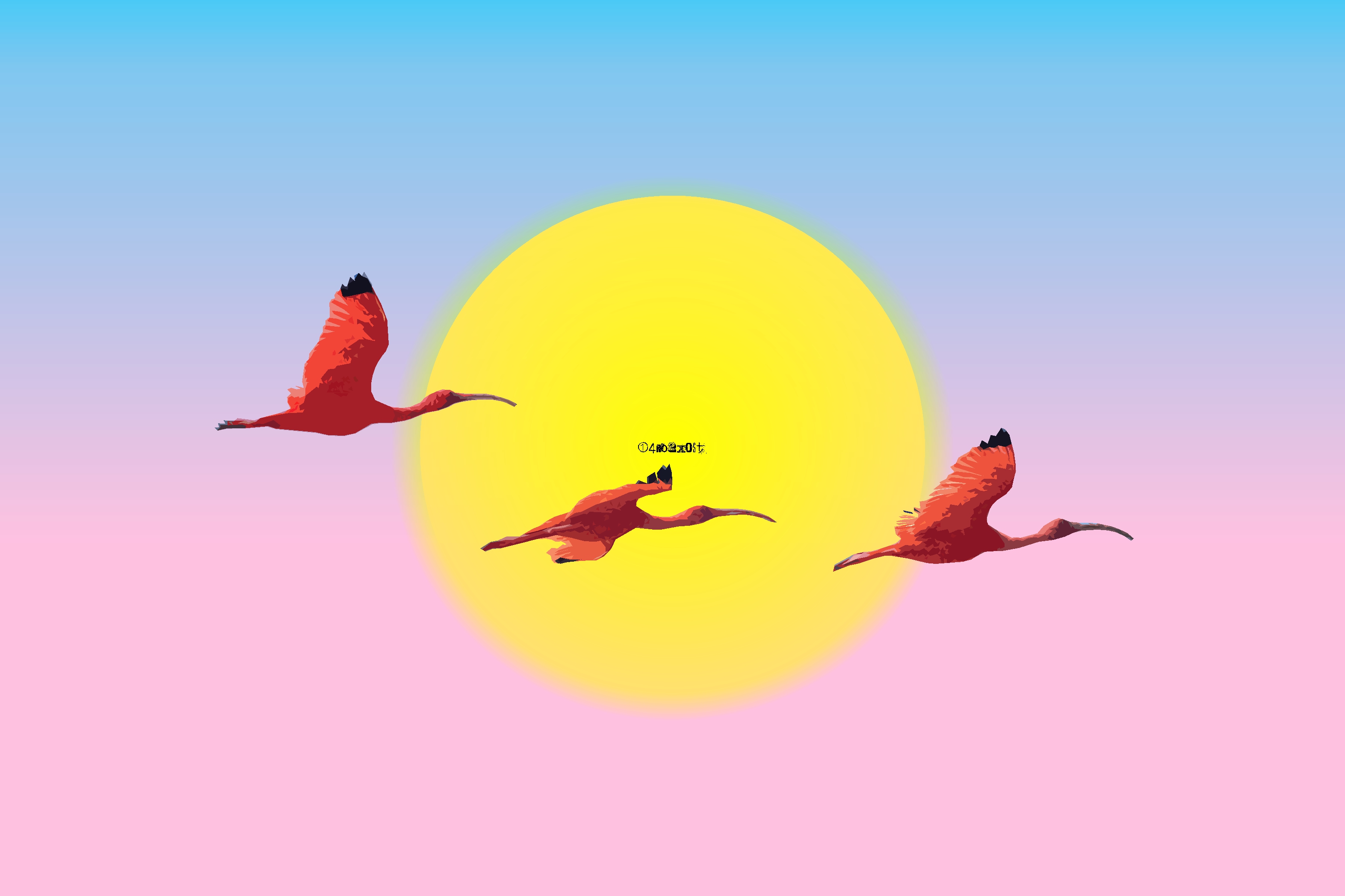 Cartoon Flamingo Flying