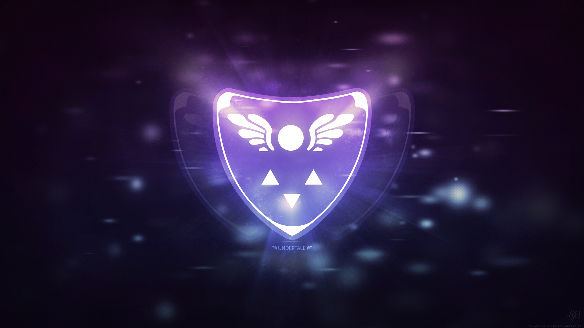 Undertale HD Wallpaper: Glowing Winged Shield Emblem