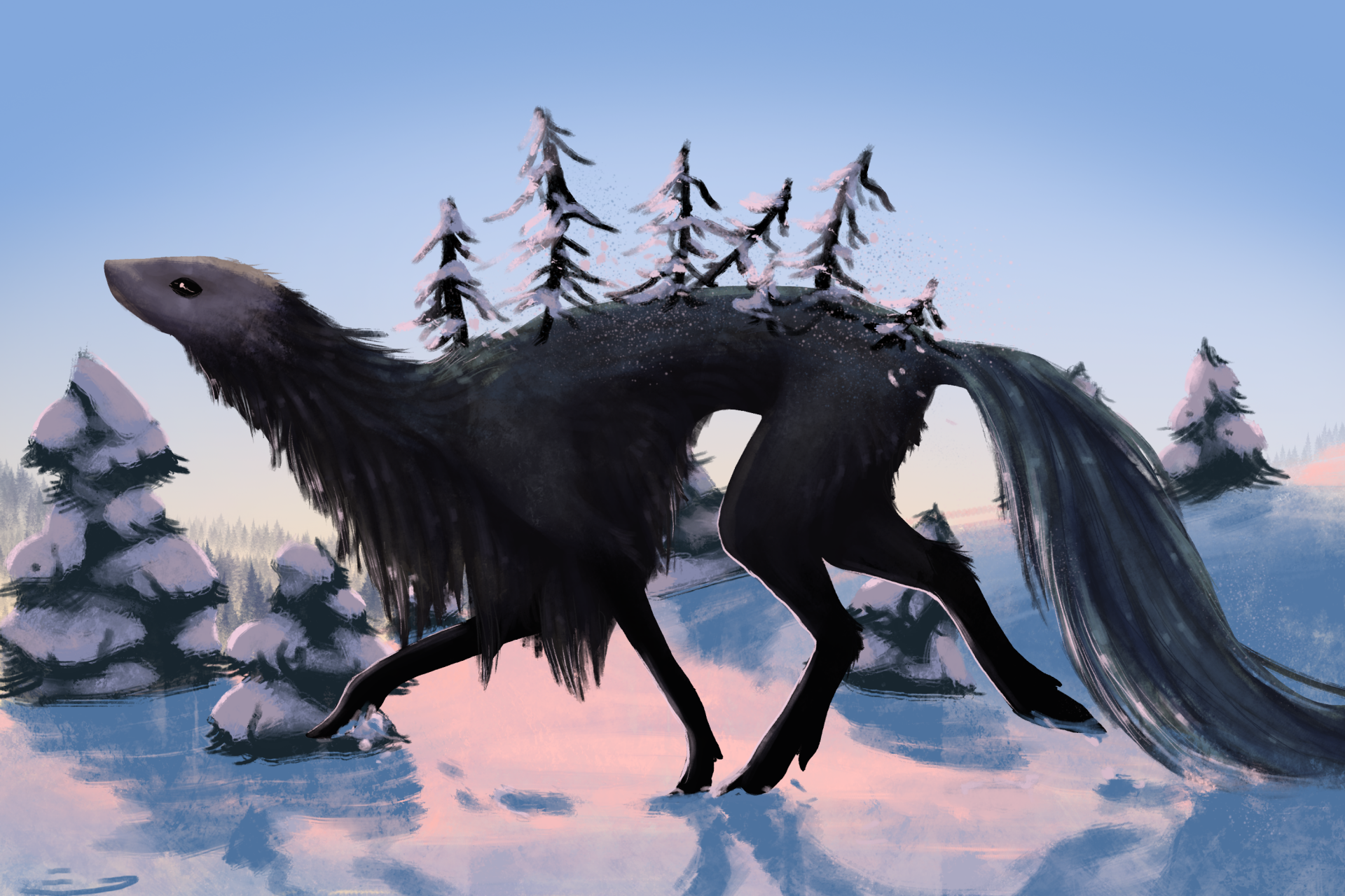 Download Winter Fantasy Creature HD Wallpaper by Hidzia