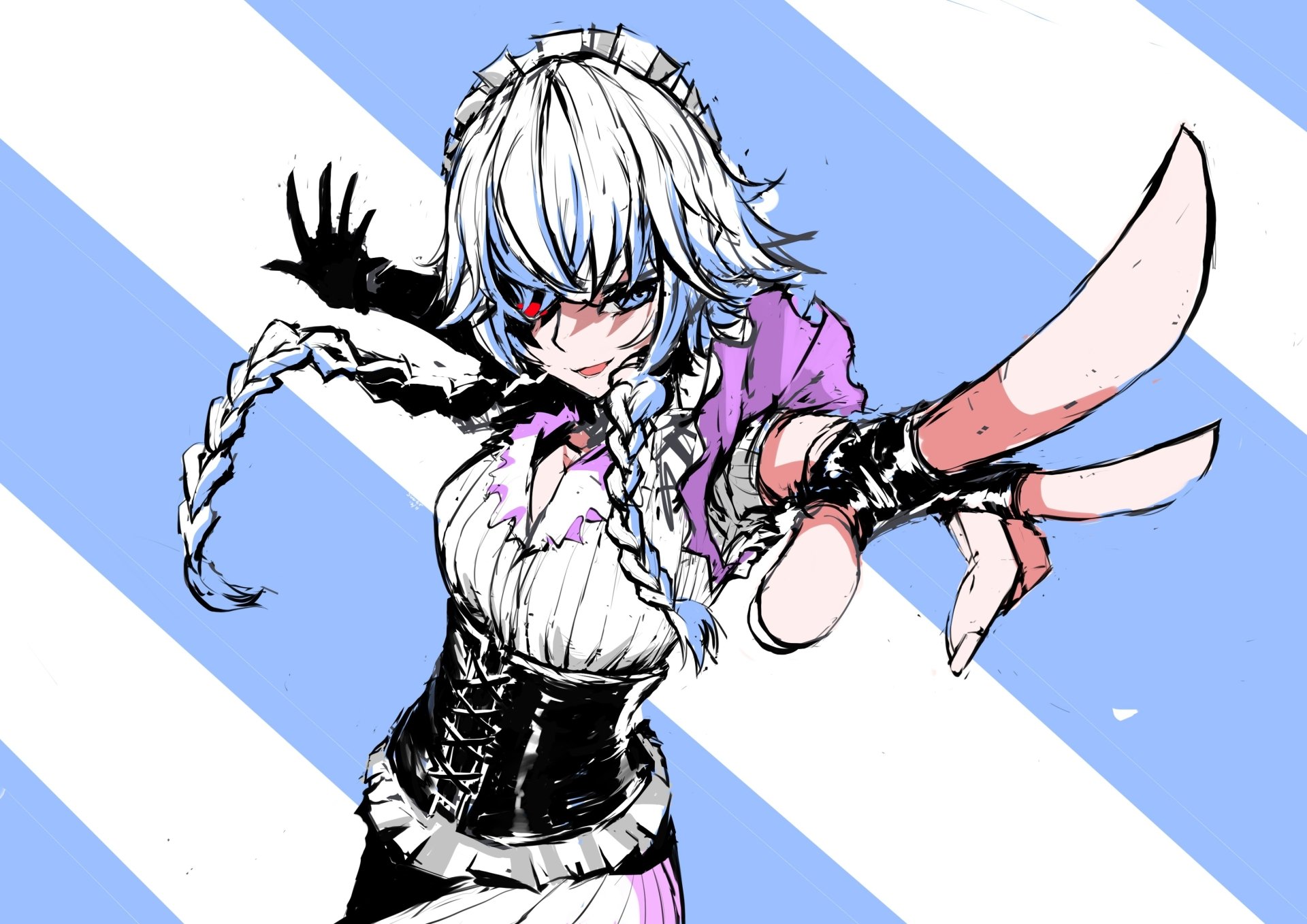 Sakuya Izayoi Strikes: HD Touhou Anime Wallpaper Blast by sucier