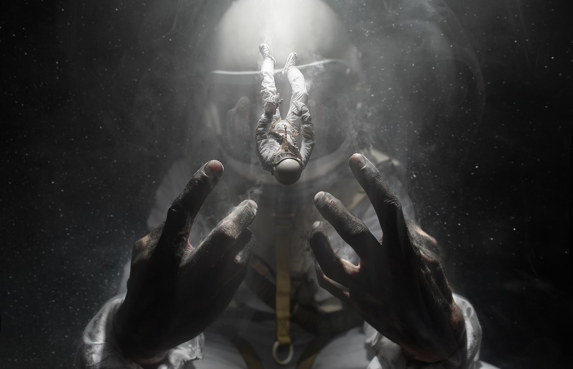 Galactic Embrace: HD Sci-Fi Astronaut Wallpaper by Dimitriy Rogozhkin ...