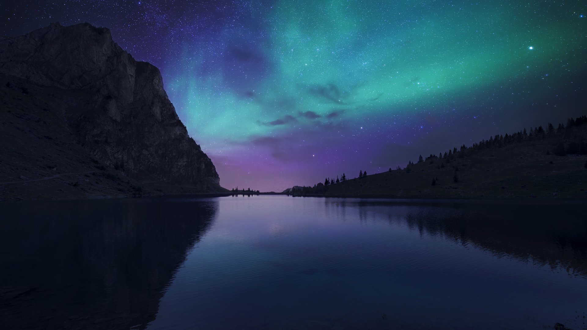 Swiss Nightscape: Starry Sky & Lake 4K Ultra HD | 3840x2160 | Wallpaper ...
