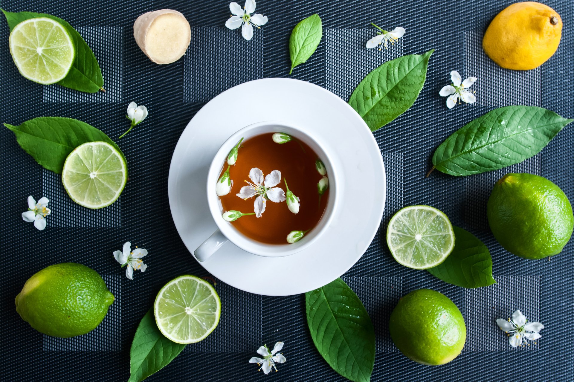 Download Lime Cup Still Life Food Tea HD Wallpaper