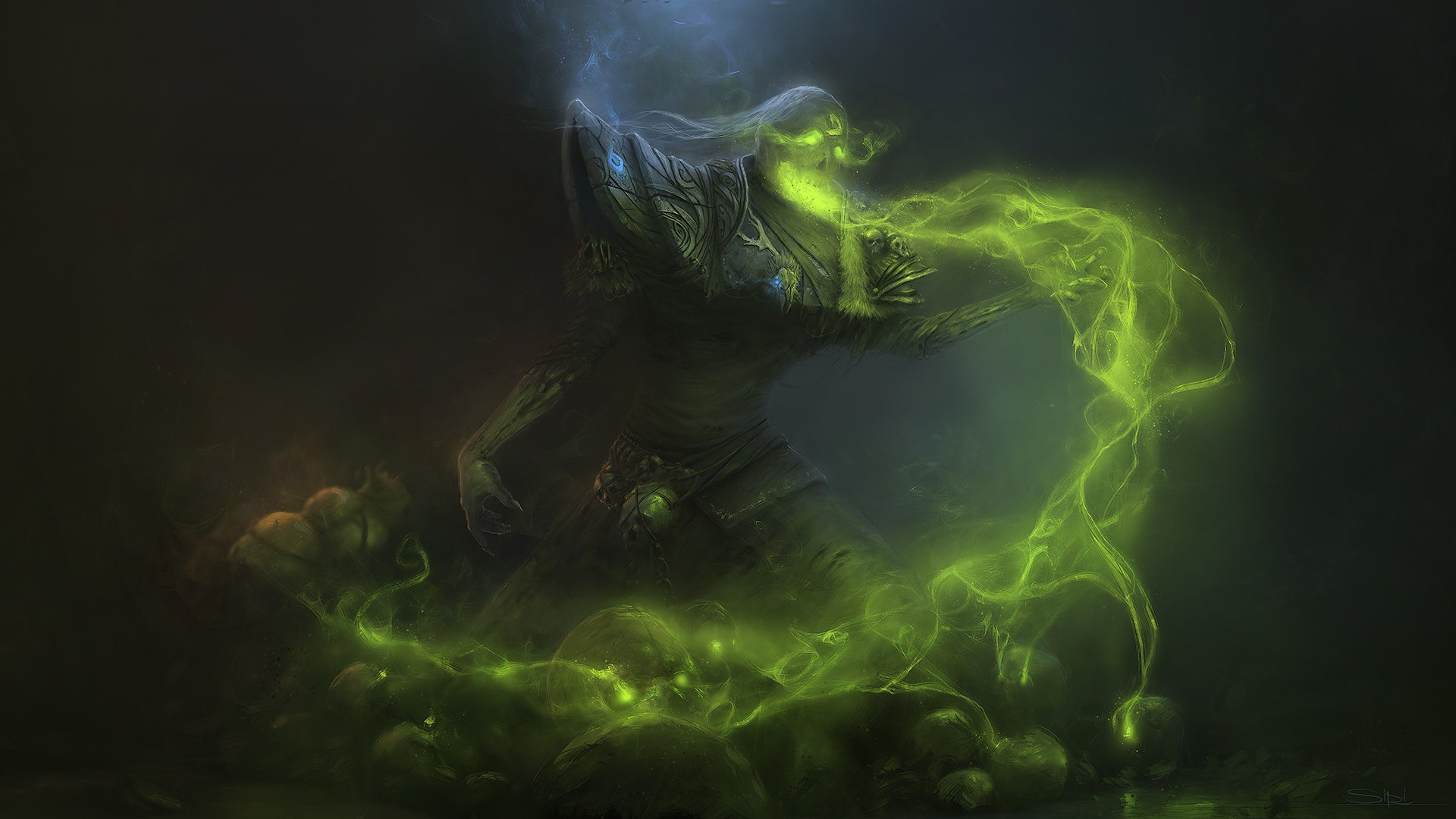 Download Undead Skull Magic Dark Zombie HD Wallpaper by Paul Sirats