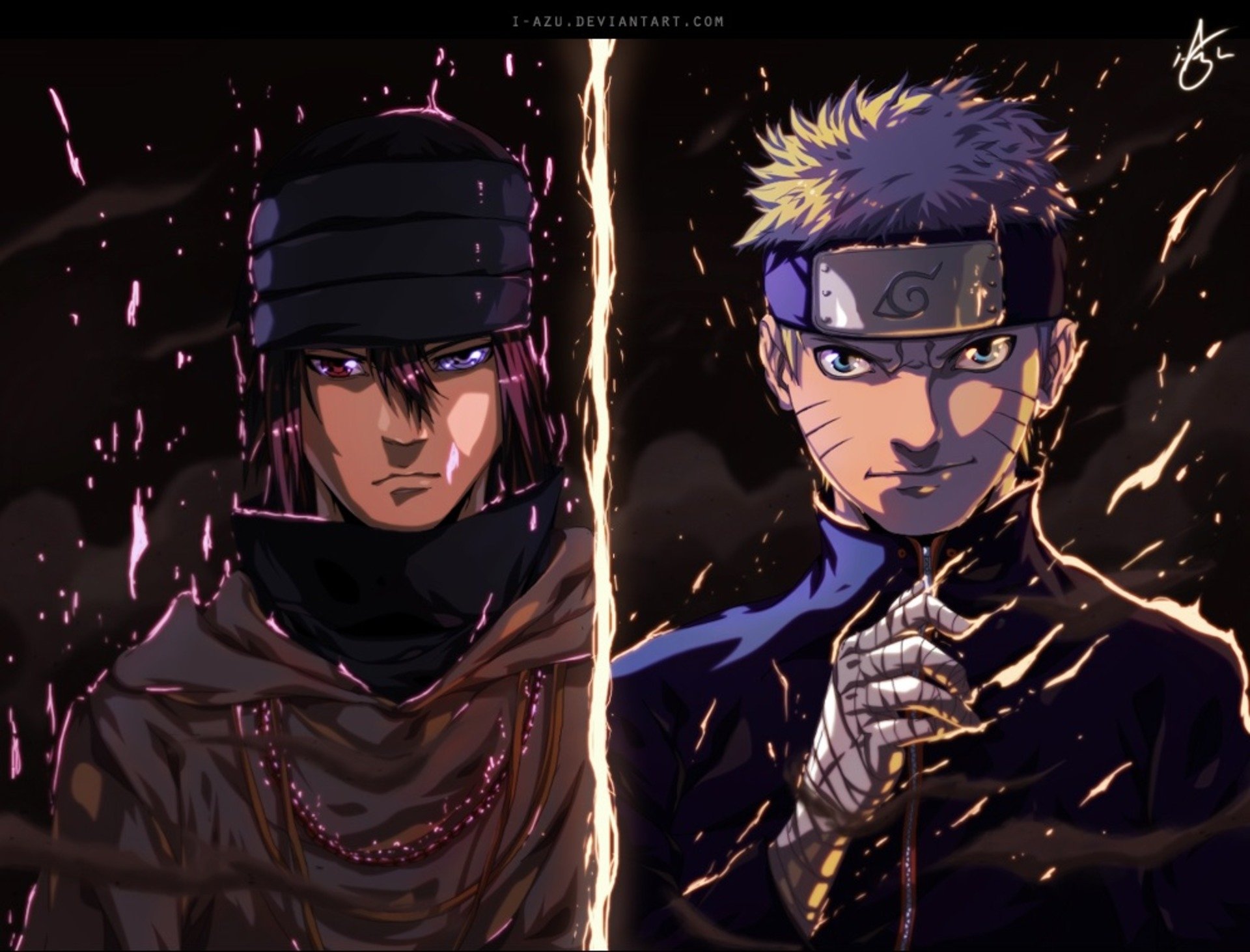 Naruto & Sasuke Epic Showdown – HD Anime Wallpaper by i-azu