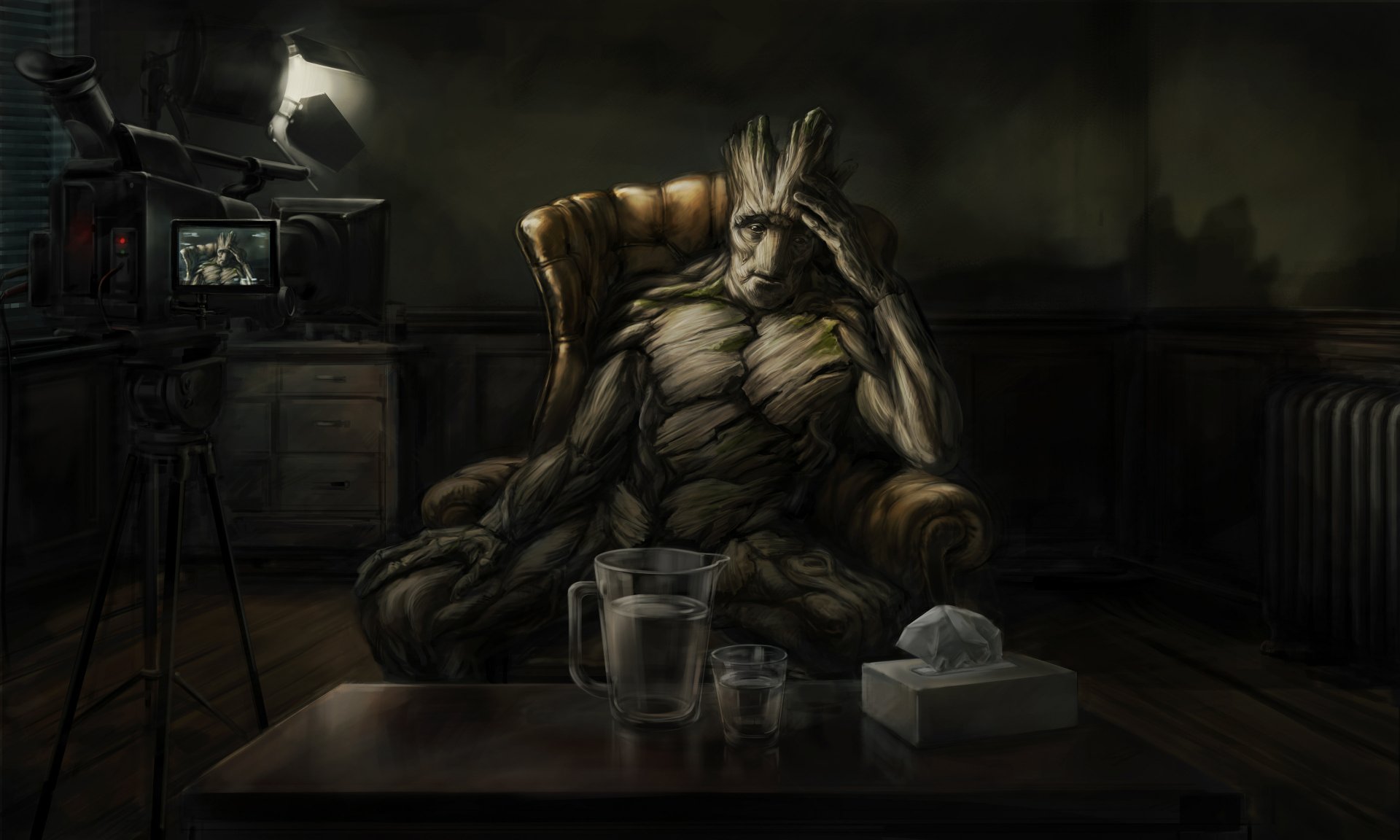 Groot Unleashed: Guardians of the Galaxy 4K Comic Wallpaper by Petr Fousek